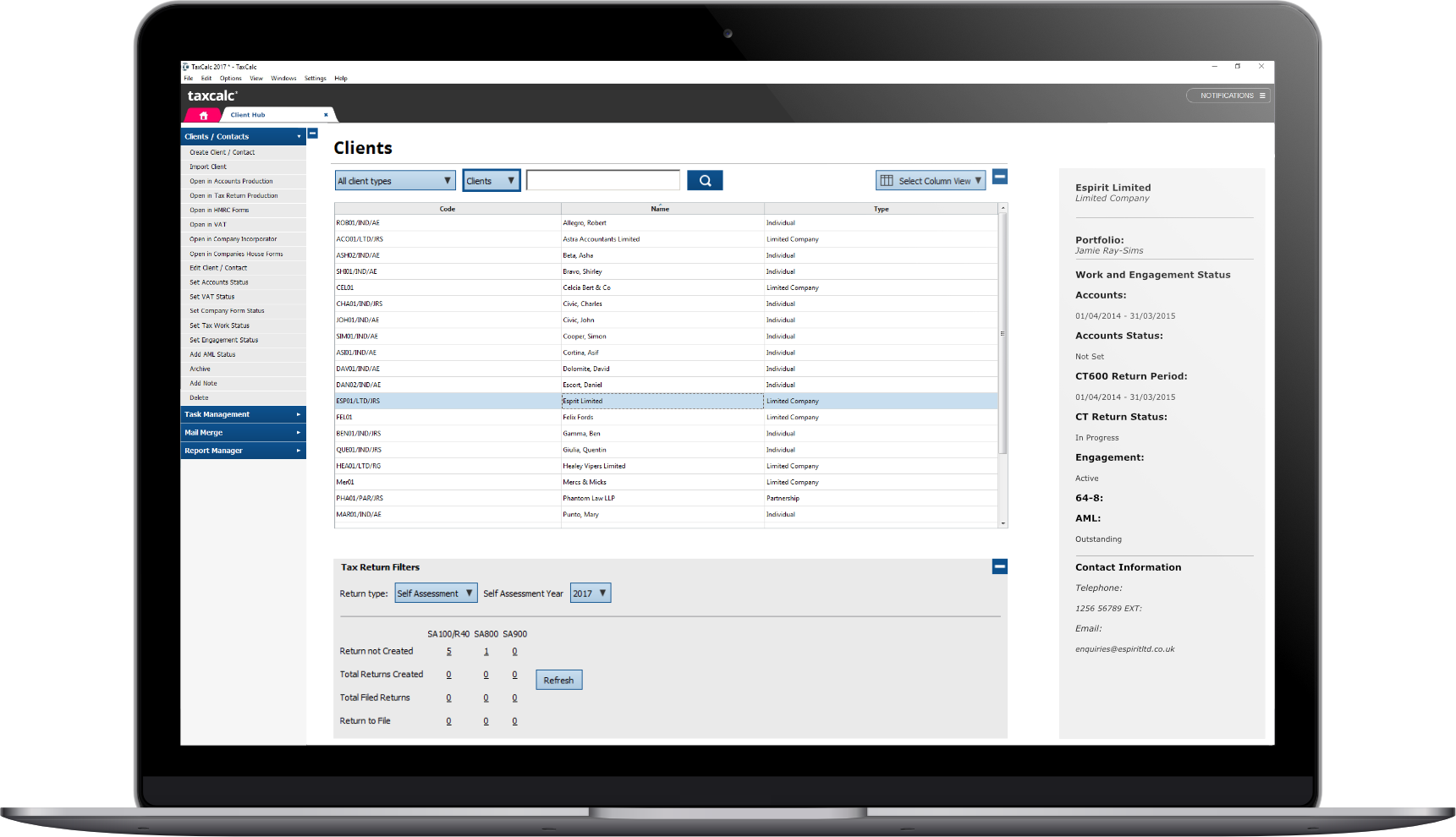 Client Hub - TaxCalc