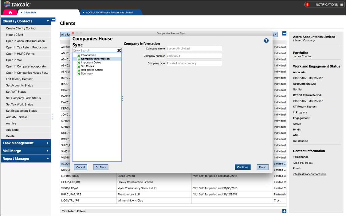 Client Hub - TaxCalc