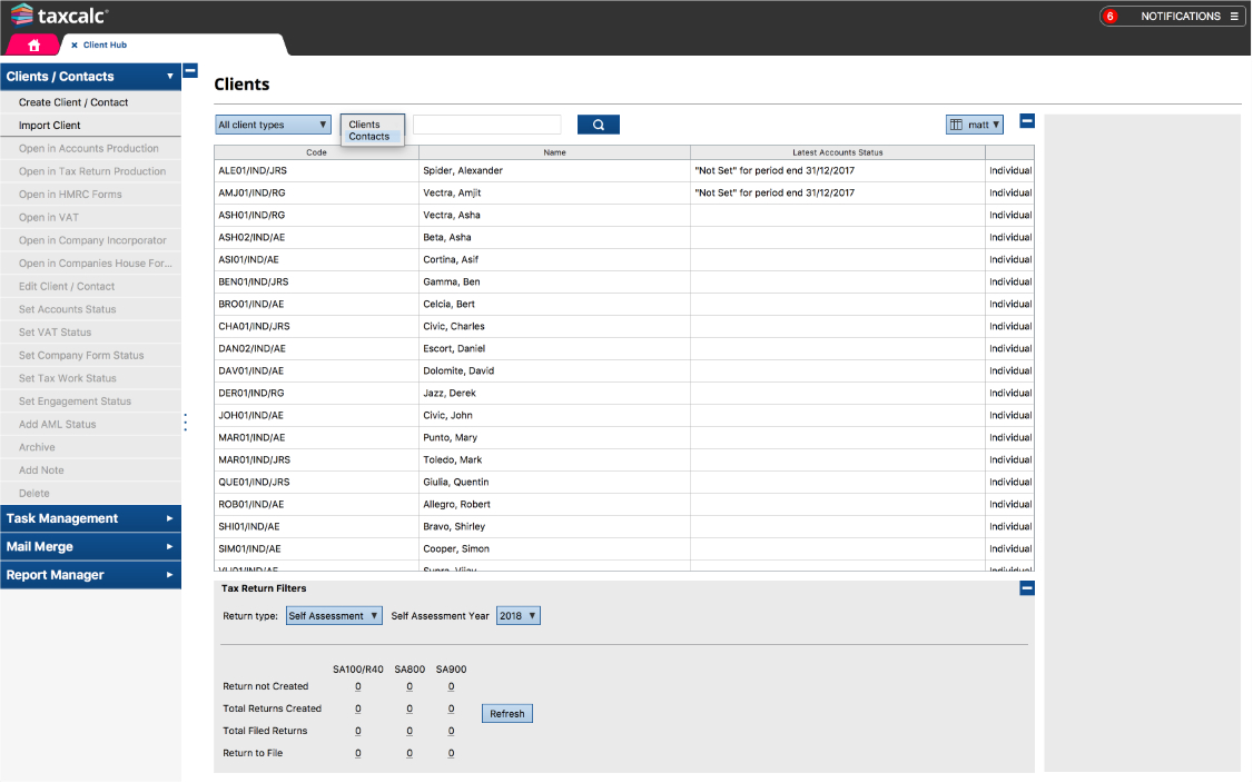 Client Hub - TaxCalc